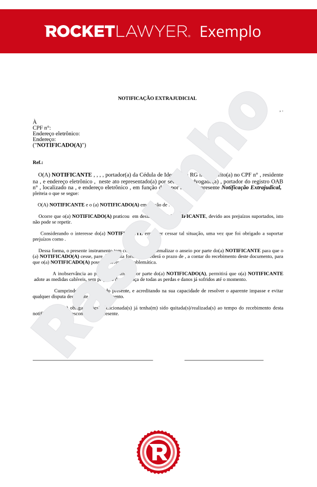 Modelo De Notificação Extrajudicial Cessar Uma Situação