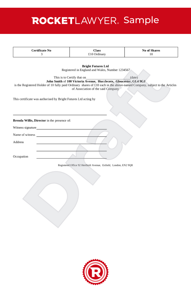 Free Share Certificate Template - Make Yours In 3 Steps