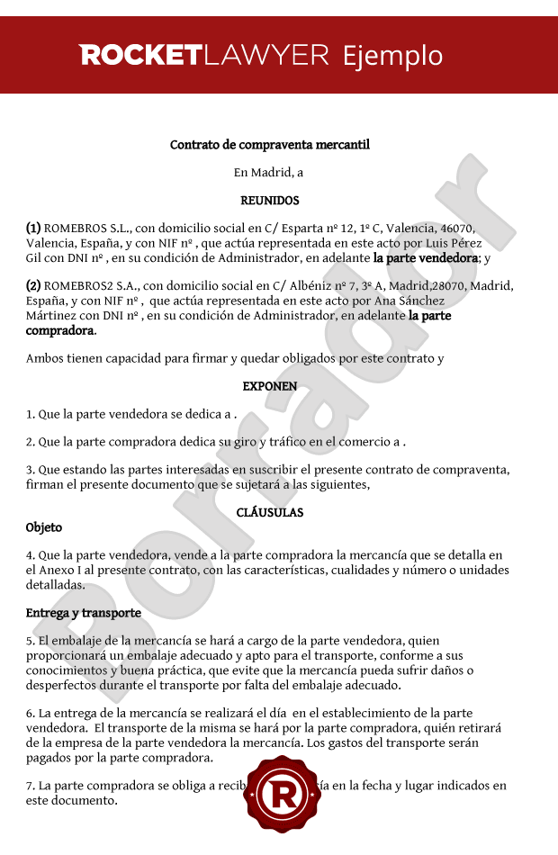 Ejemplo De Contrato De Compraventa Ejemplos De My Xxx Hot Girl