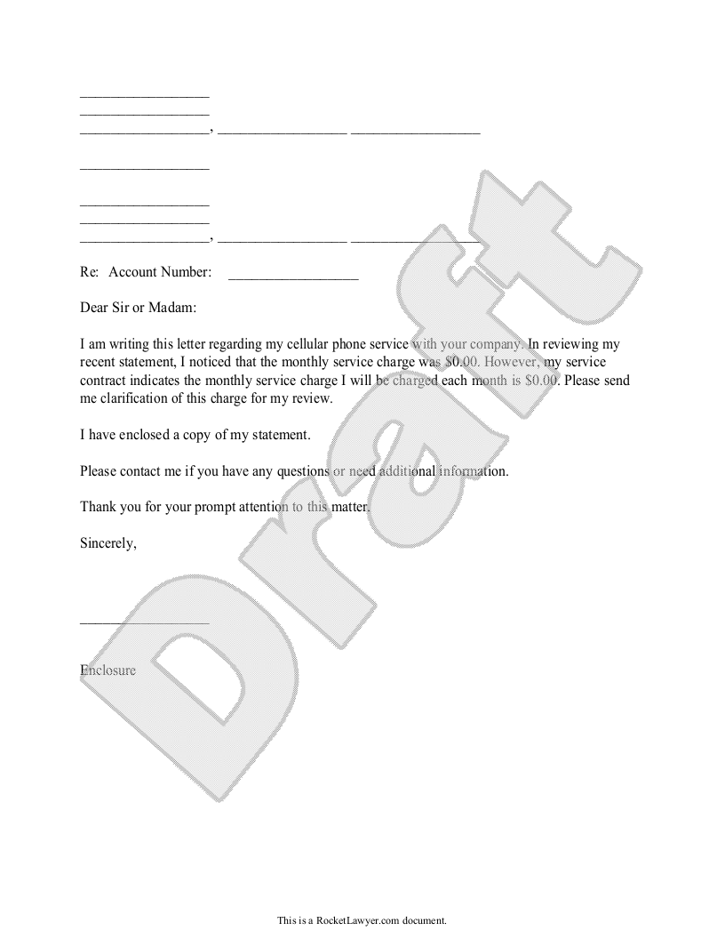 Free Cell Phone Inquiry Letter | Rocket Lawyer