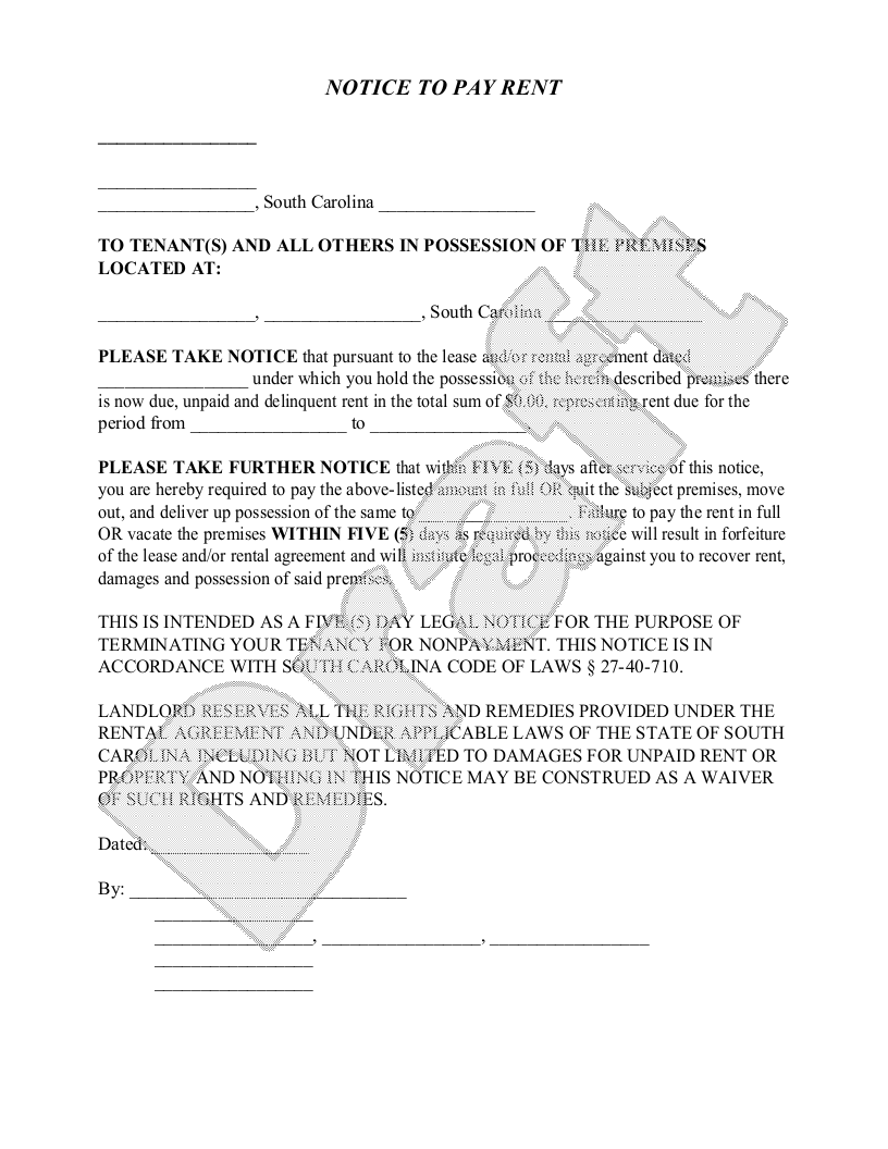 Free Printable Sc Eviction Notice Printable Word Searches