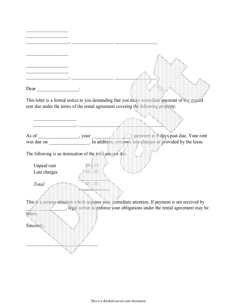 Free Late Rent Notice: Make & Download | Rocket Lawyer