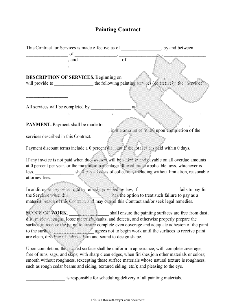 Free Painting Contract Template FREE PRINTABLE TEMPLATES