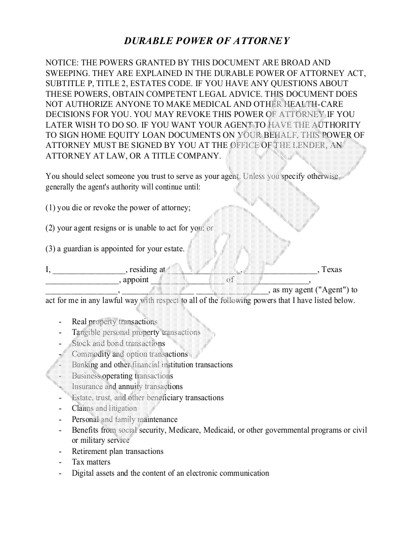Free Texas Power of Attorney Template & FAQs - Rocket Lawyer
