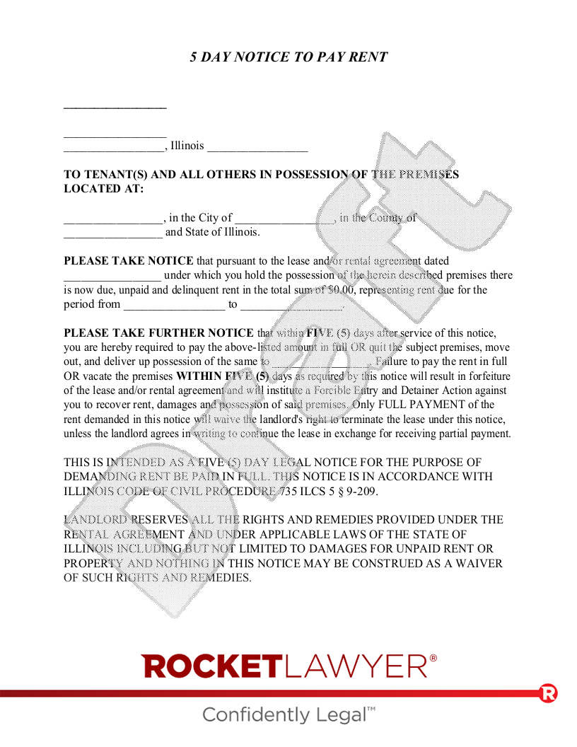 Free IL Eviction Notice Make Download Rocket Lawyer