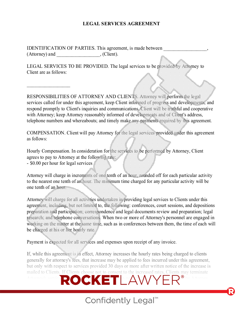 Free Legal Services Agreement Template Rocket Lawyer