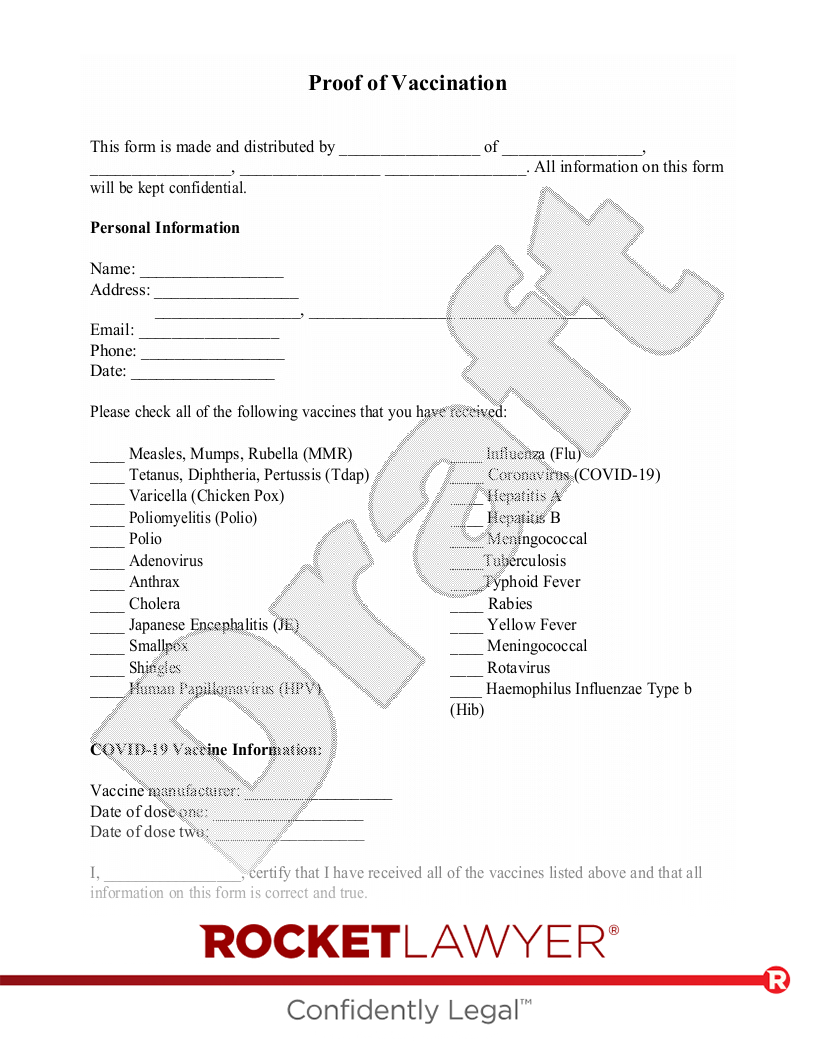 Free Proof of Vaccination Form | Free to Print, Save & Download Free Proof of Vaccination Form | Free to Print, Save & Download