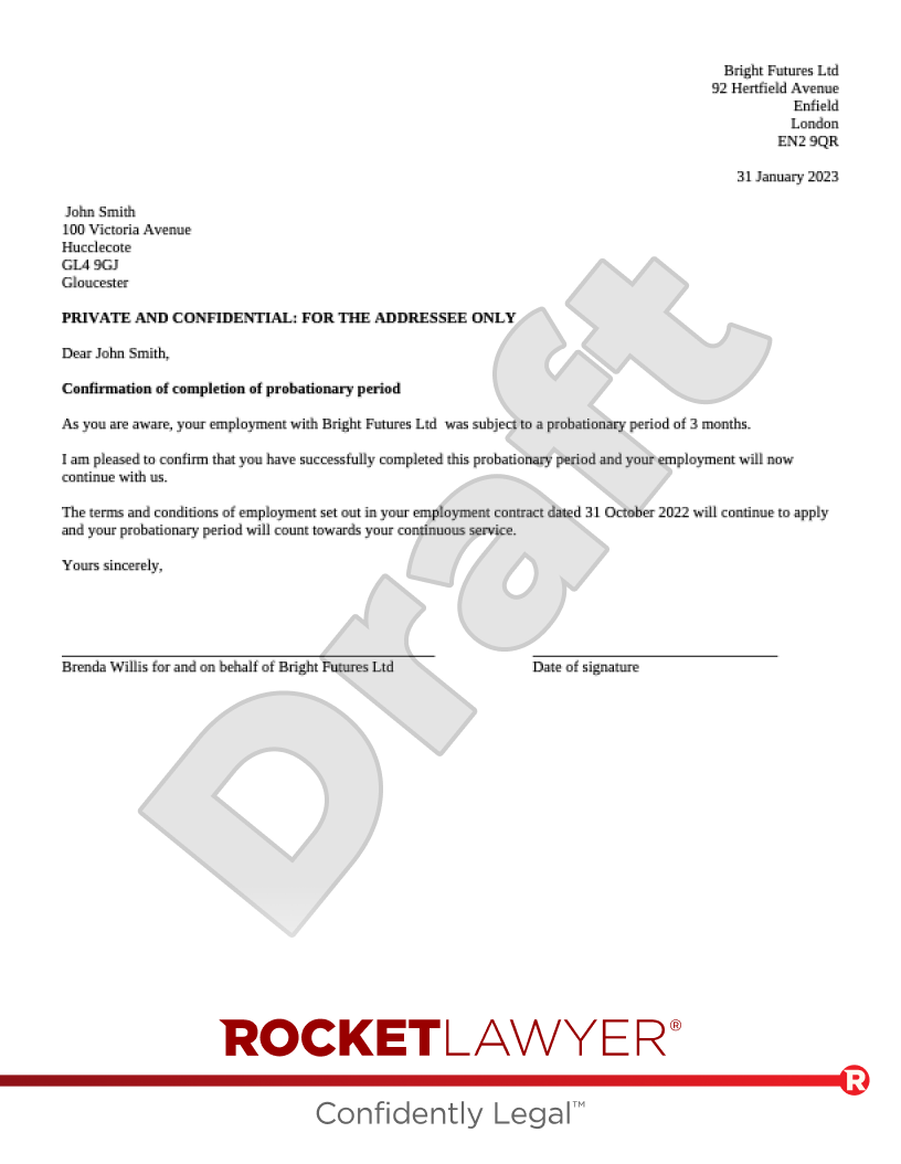 Termination Of Probationary Employment Letter Infoupdate
