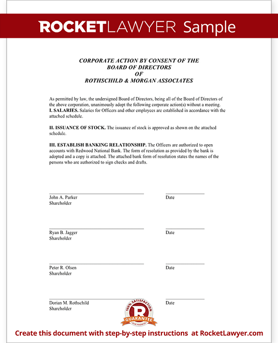 Unanimous Consent Agreement - Unanimous Written Consent Form (with Sample) Unanimous Consent Agreement - Unanimous Written Consent Form (with Sample)