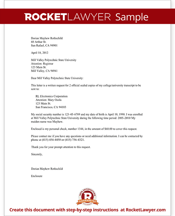 Transcript Request Form For High School And College