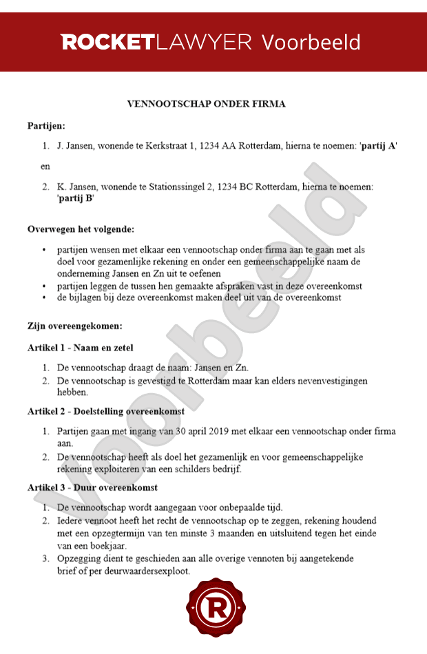 VOF Contract - Download Modelcontract