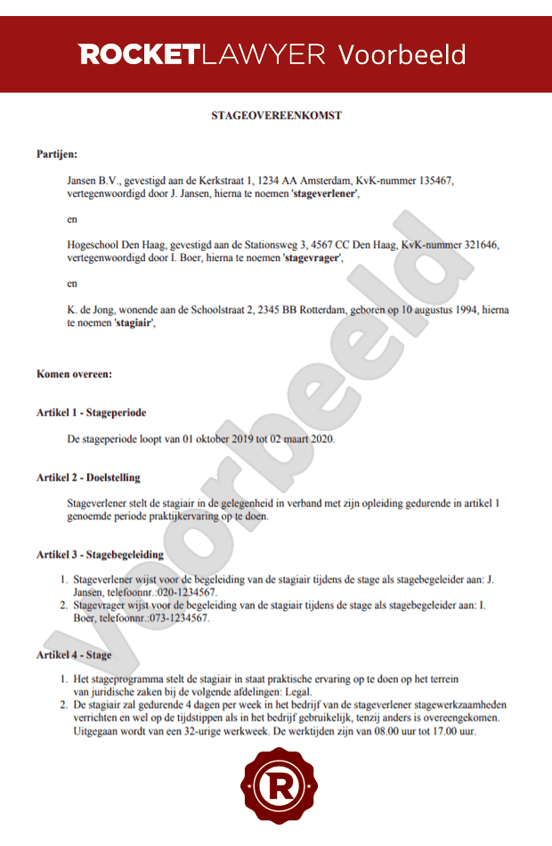 Stagecontract Opstellen | Makkelijk en Snel